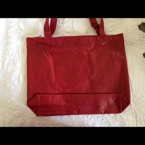 Bags | Red Textured Tote | Poshmark